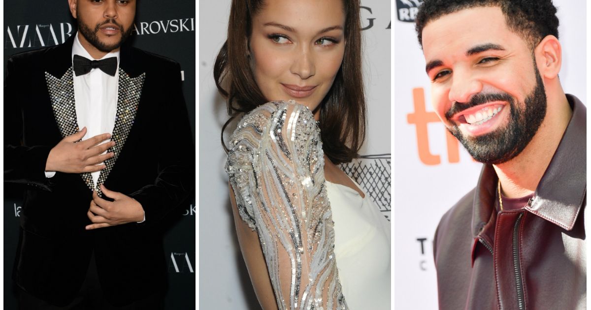 The Weeknd, Bella Hadid et Drake. - Purepeople