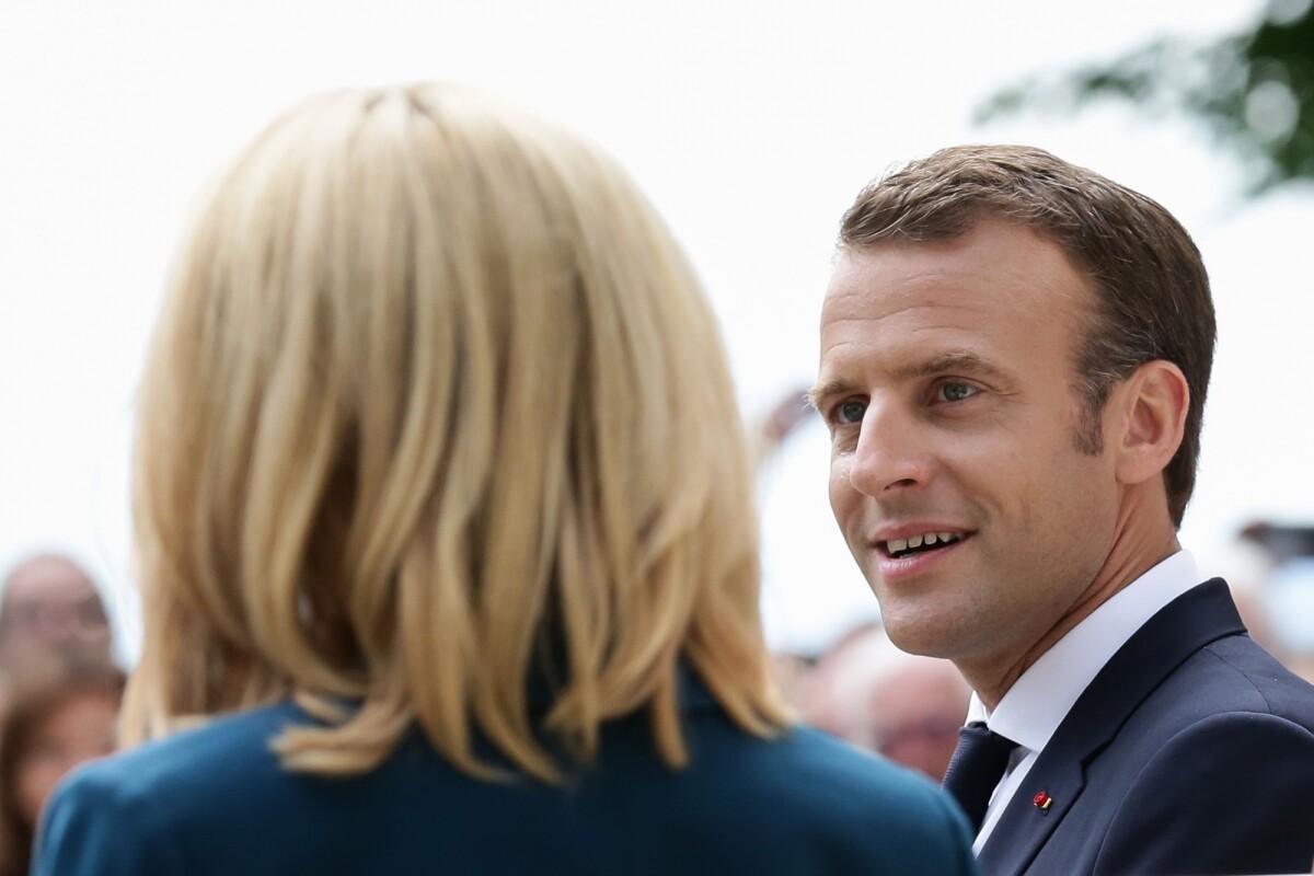 Photo : Le Président de la République Emmanuel Macron et la première dame Brigitte Macron ...