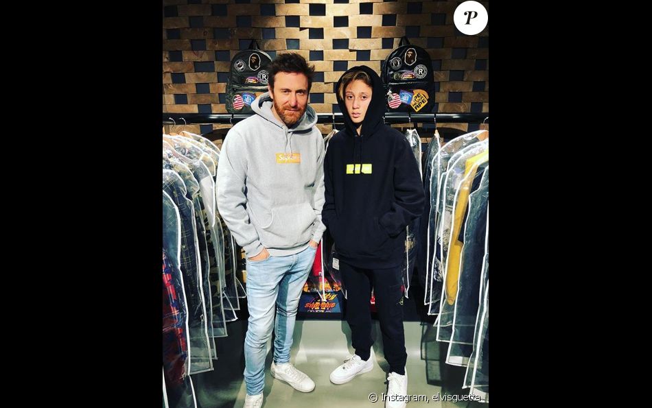 Elvis Guetta et son père David Guetta sur Instagram, en juin 2018 ...