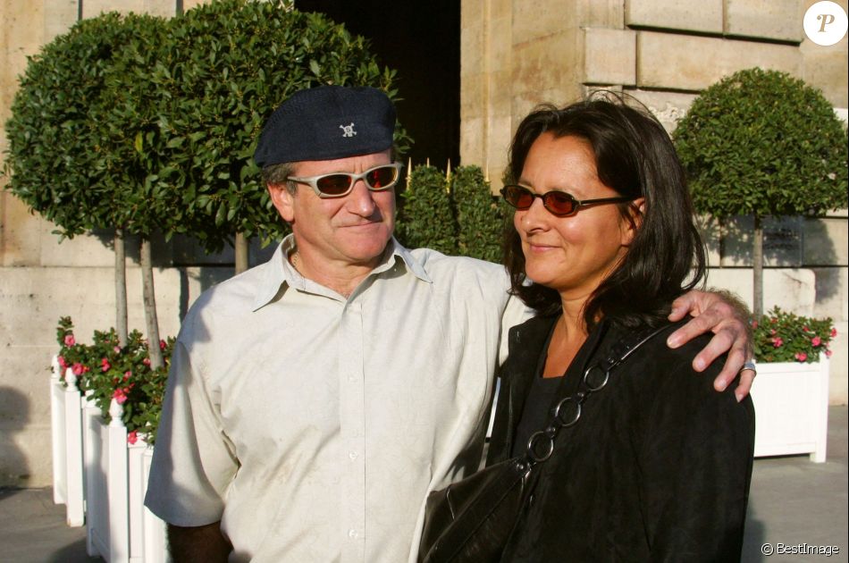 Robin Williams et sa femme Marsha Garces à Paris en 2002. - Purepeople