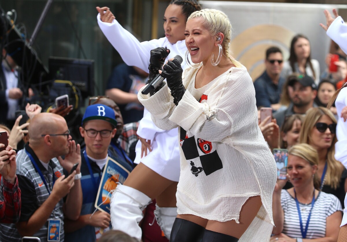 Photo : Christina Aguilera en concert à l'occasion du "Today Show" à ...