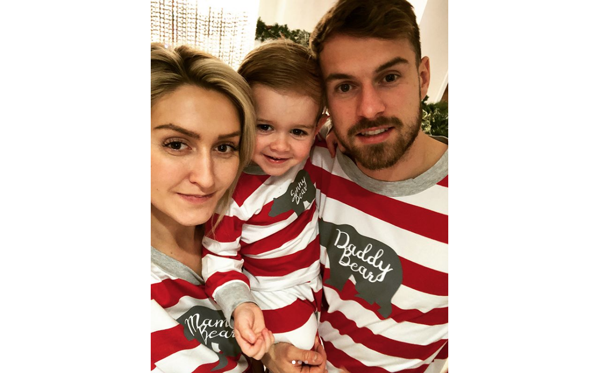Photo : Aaron Ramsey et sa femme Colleen, déjà parents de Noah né en ...