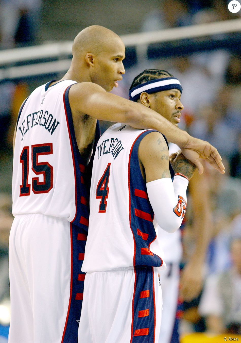 Richard Jefferson et Allen Iverson en août 2004 lors des Jeux ...