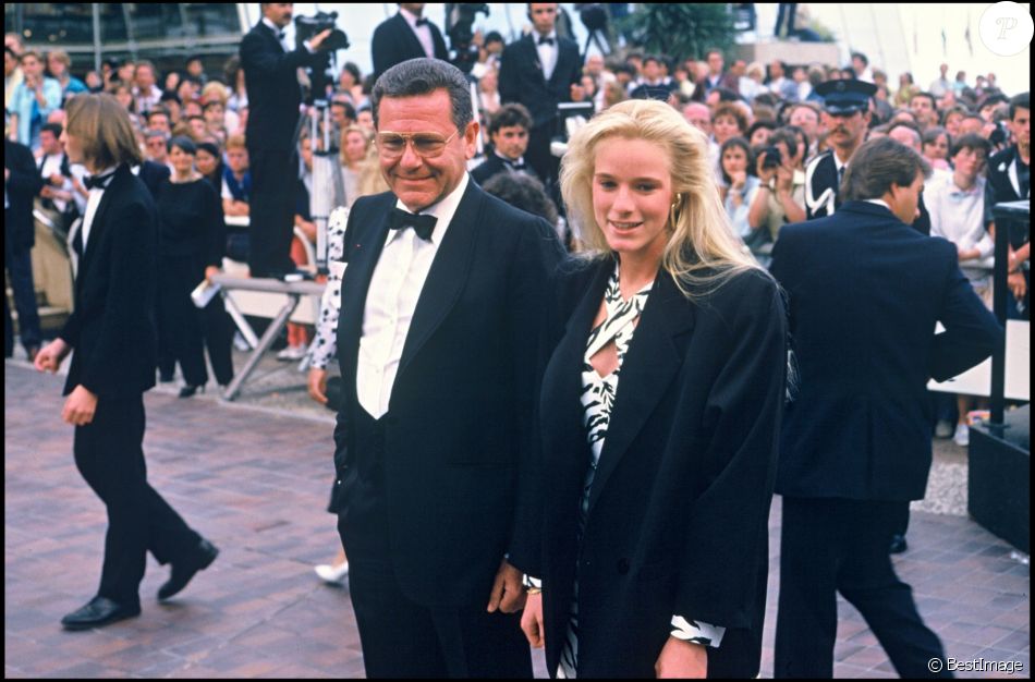 Géraldine Danon et son père Raymond au Festival de Cannes en 1986 ...
