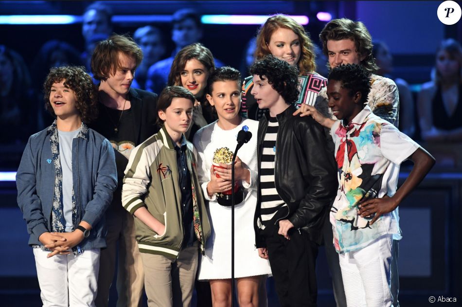 Le cast de Stranger Things en mai 2017. - Purepeople