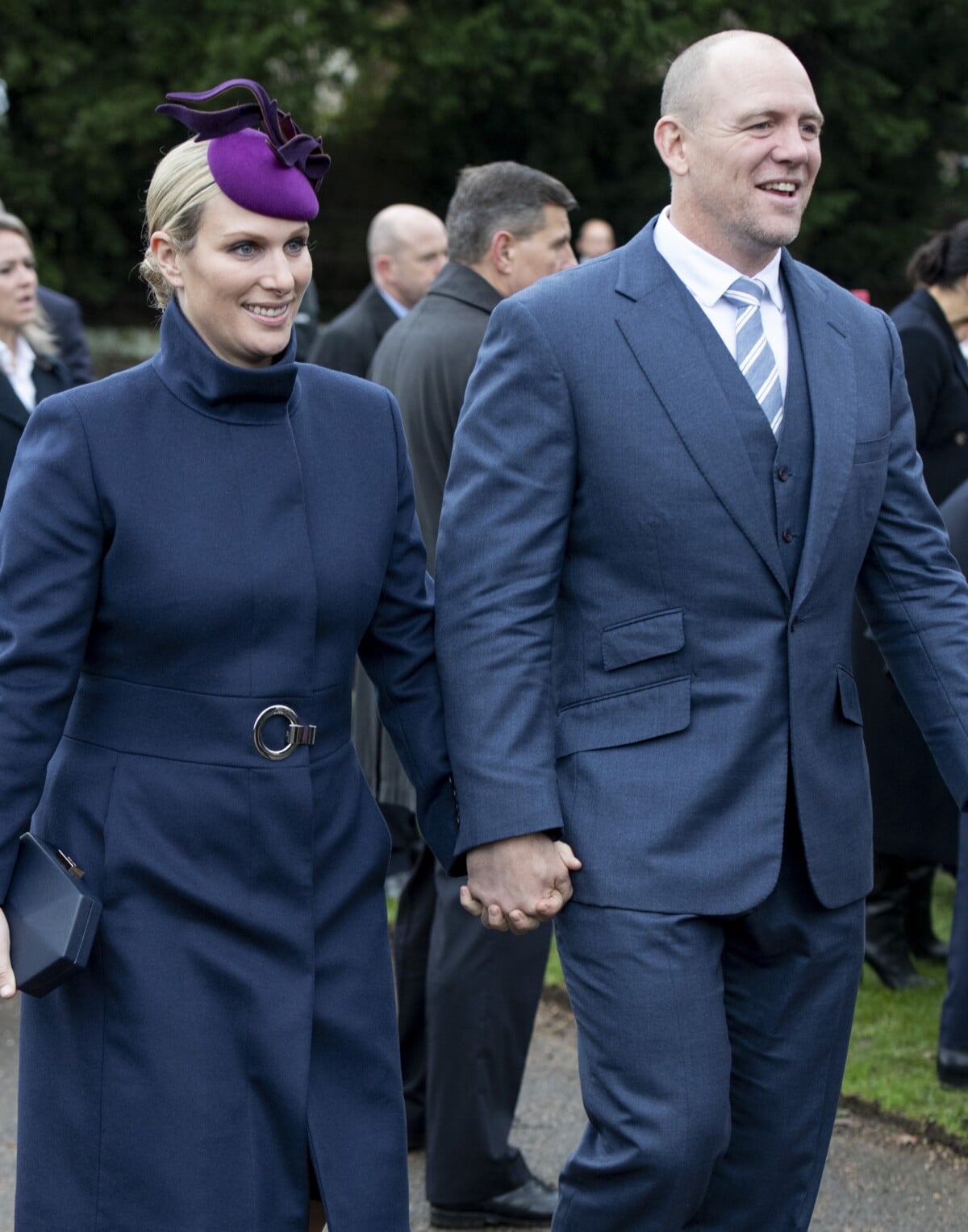 Photo : Zara et Mike Tindall à la messe de Noël à l'église Sainte-Marie-Madeleine à Sandringham ...