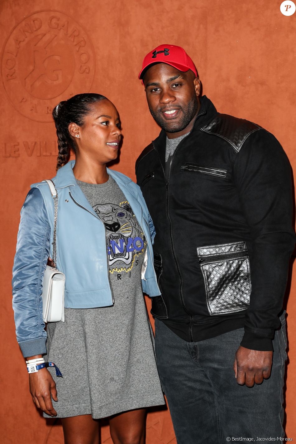 Teddy Riner et sa compagne Luthna Plocus au village lors des ...