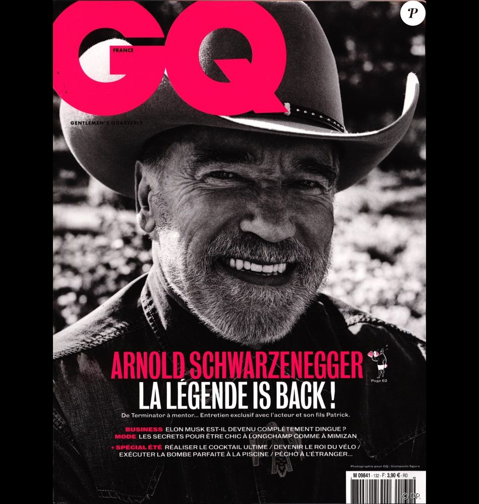 Arnold Schwarzenegger en couverture du magazine GQ, le 23 juillet 2019 ...