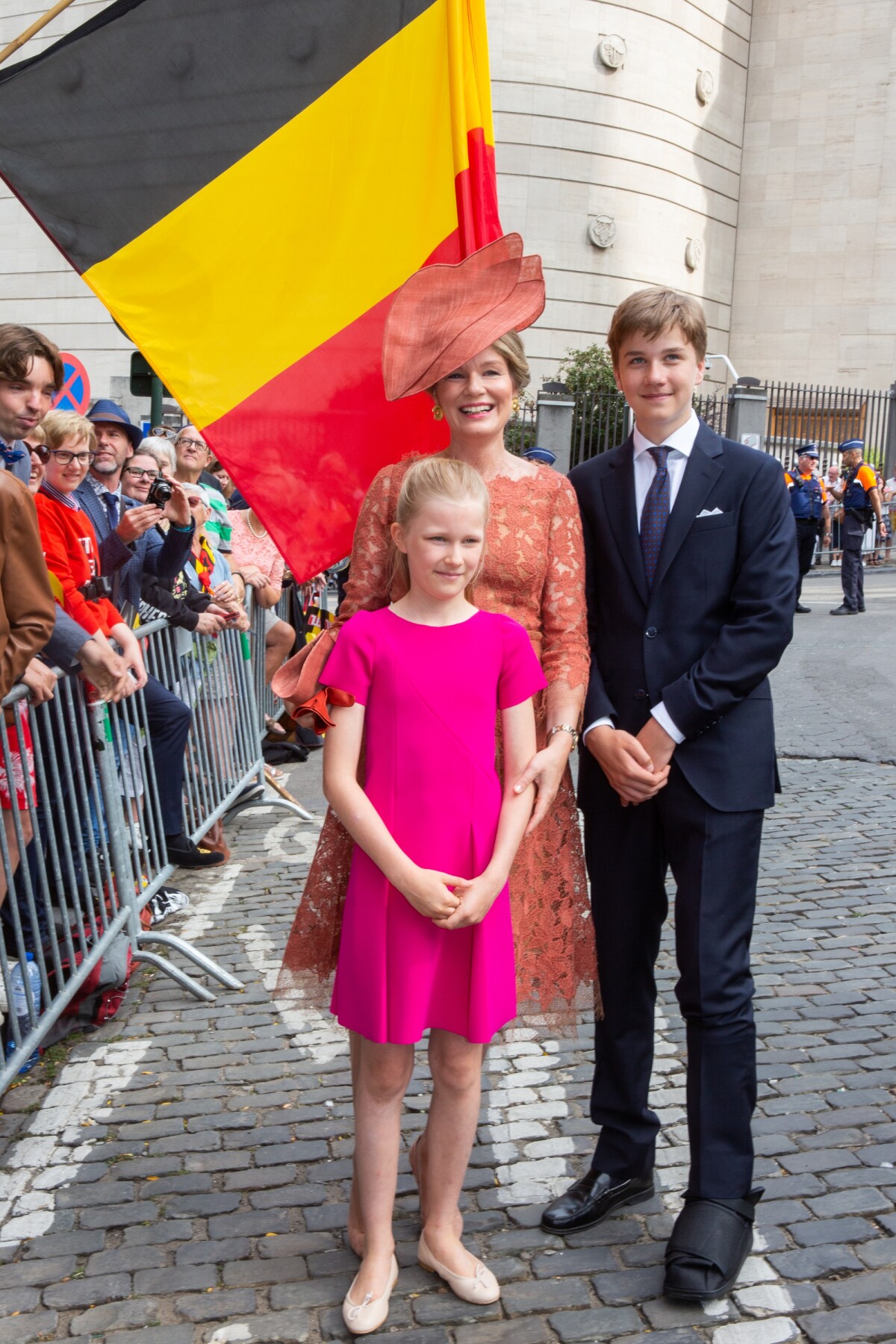 Photo : La Reine Mathilde de Belgique et ses enfants, le prince Gabriel ...