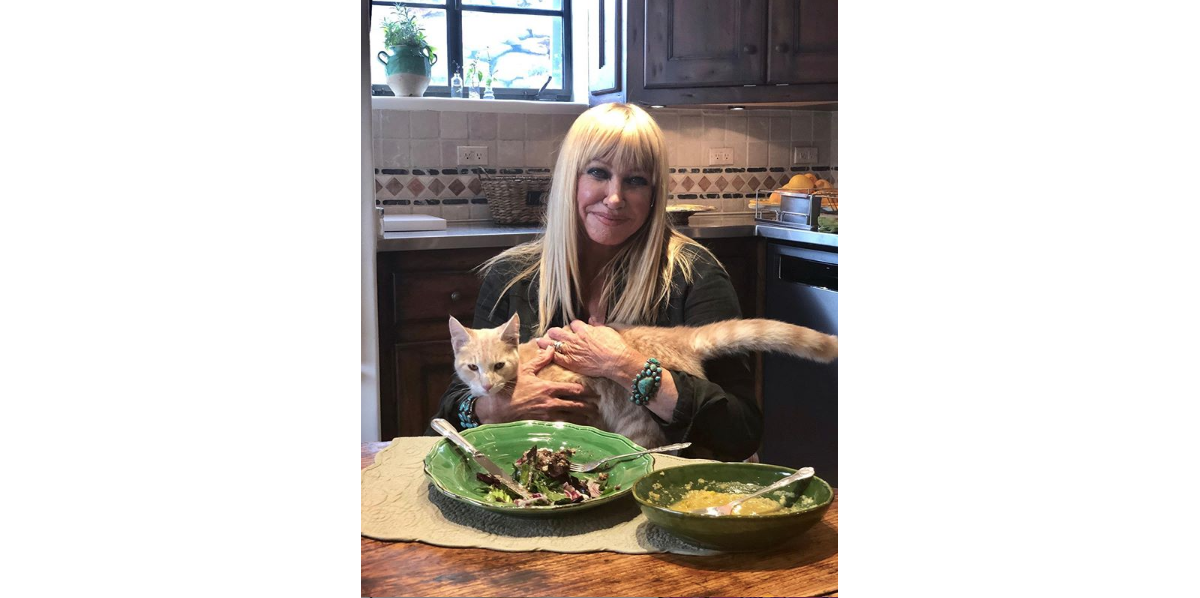 Photo : Suzanne Somers et son chat Hank sur Instagram, le 3 février ...