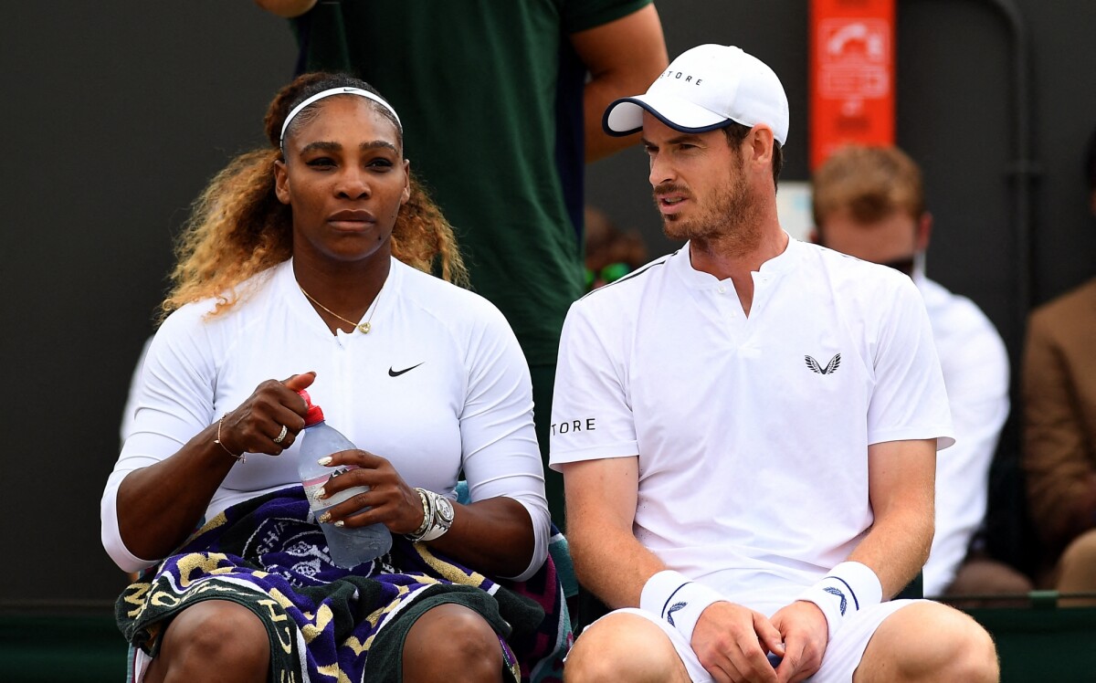 Photo : Serena Williams et Andy Murray lors de leur match contre Raquel ...