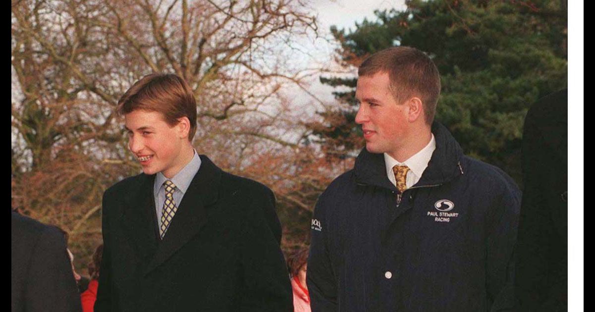 Le prince William et Peter Phillips - Messe de Noël à Sandringham, 1996 ...