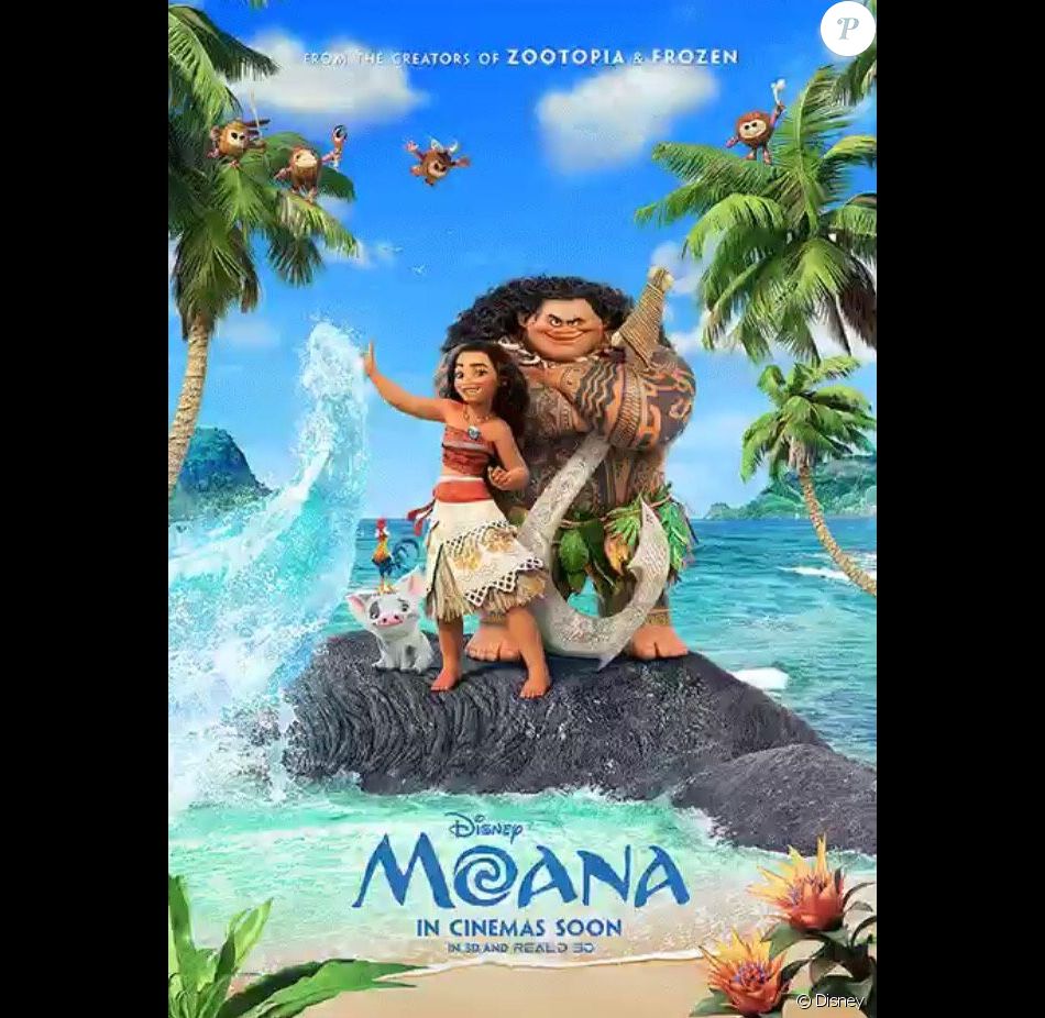 Affiche américaine du film Moana. - Purepeople