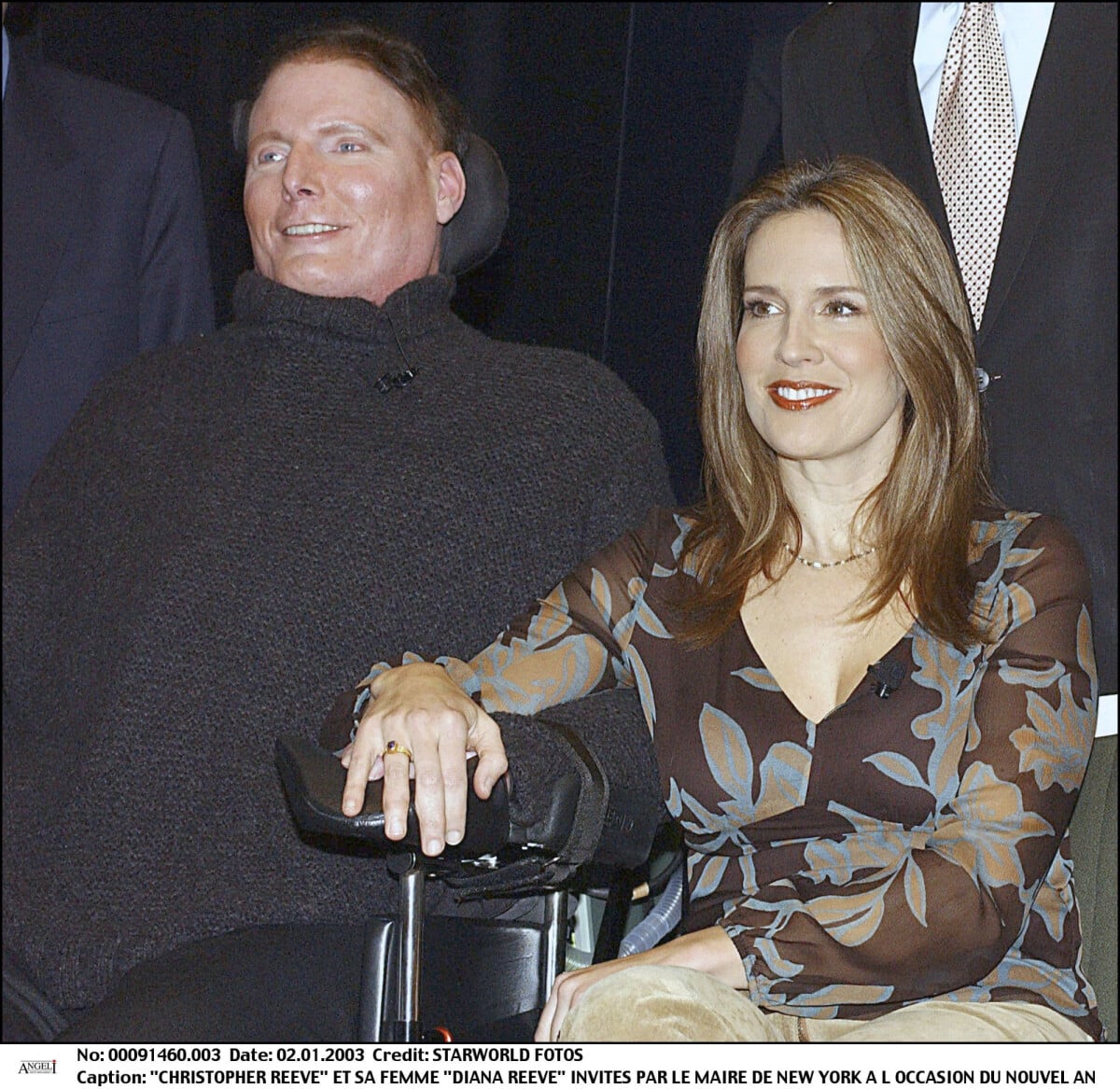 Photo : Christopher Reeve et sa femme Dana, à New York, en 2003 ...
