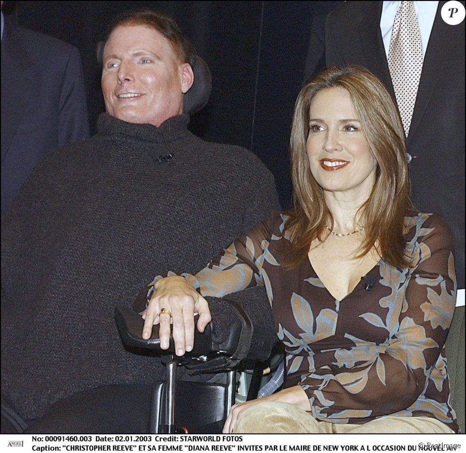 Christopher Reeve et sa femme Dana, à New York, en 2003 - Purepeople