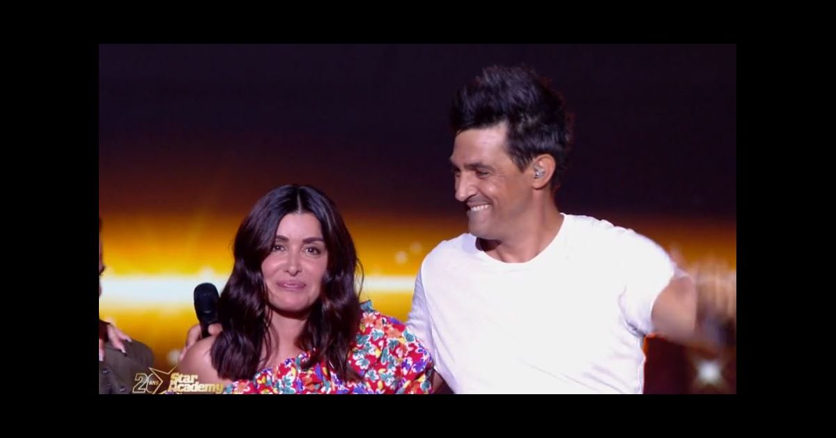 Jenifer et Jean-Pascal lors du prime des 20 ans de la Star Academy, sur ...