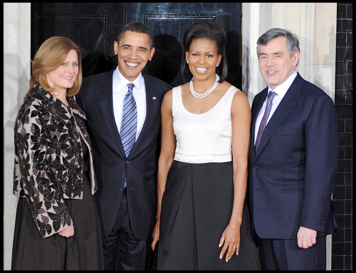 Photo : Sarah Brown, President Barack Obama, Michelle Obama et Gordon ...