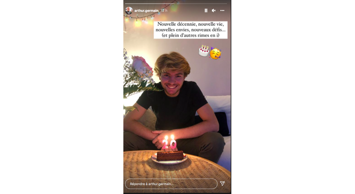 Photo : Story d'Arthur Germain pour son 20e anniversaire - Purepeople