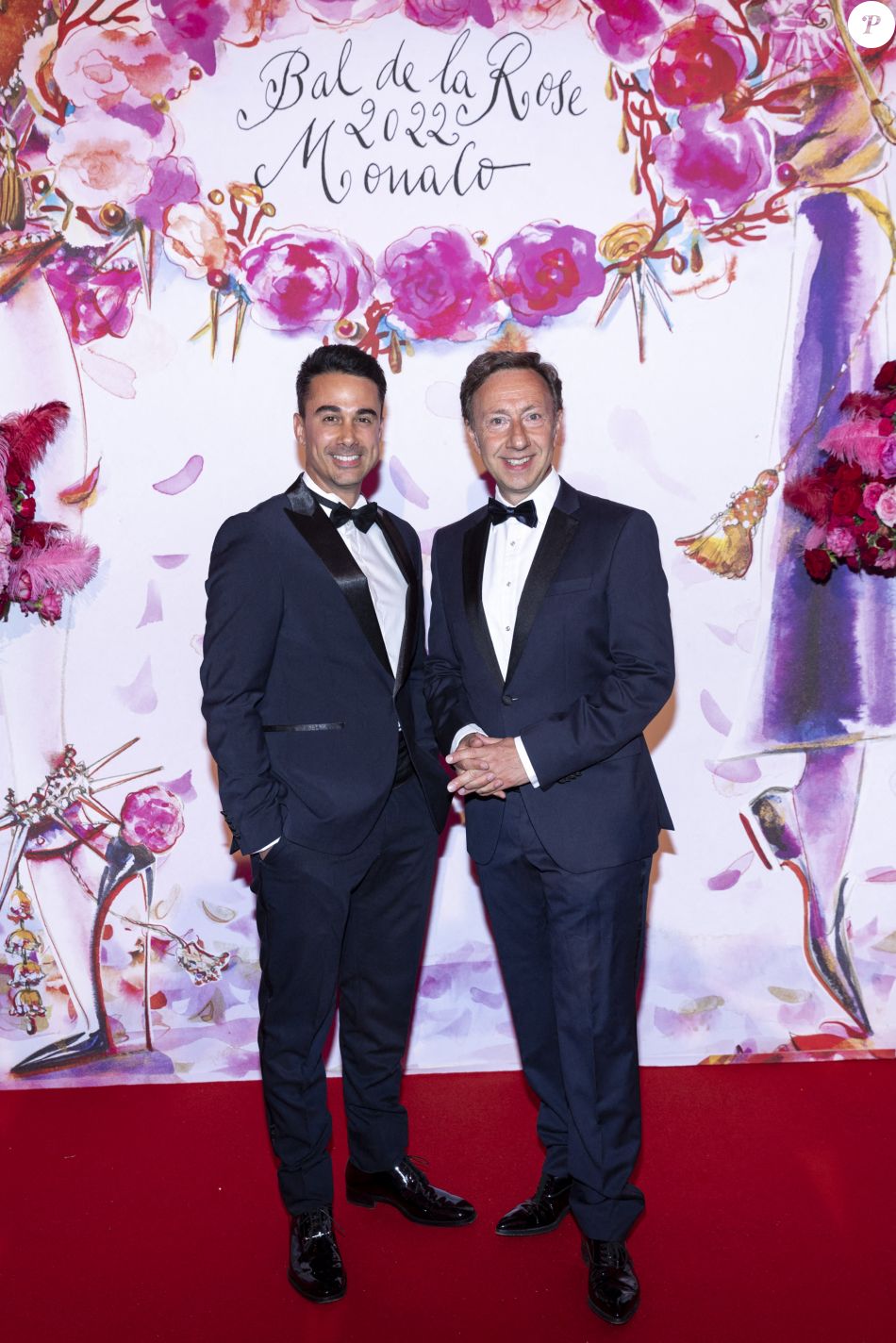 Stéphane Bern et son compagnon Yori Bailleres lors du Bal de la Rose ...