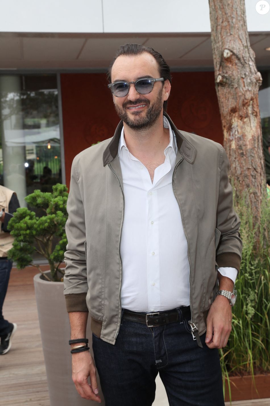 Cyril Lignac au village lors des internationaux de tennis de Roland ...