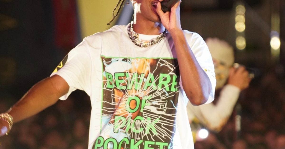 Le rappeur A$AP Rocky lors de son premier concert depuis sa sortie de ...