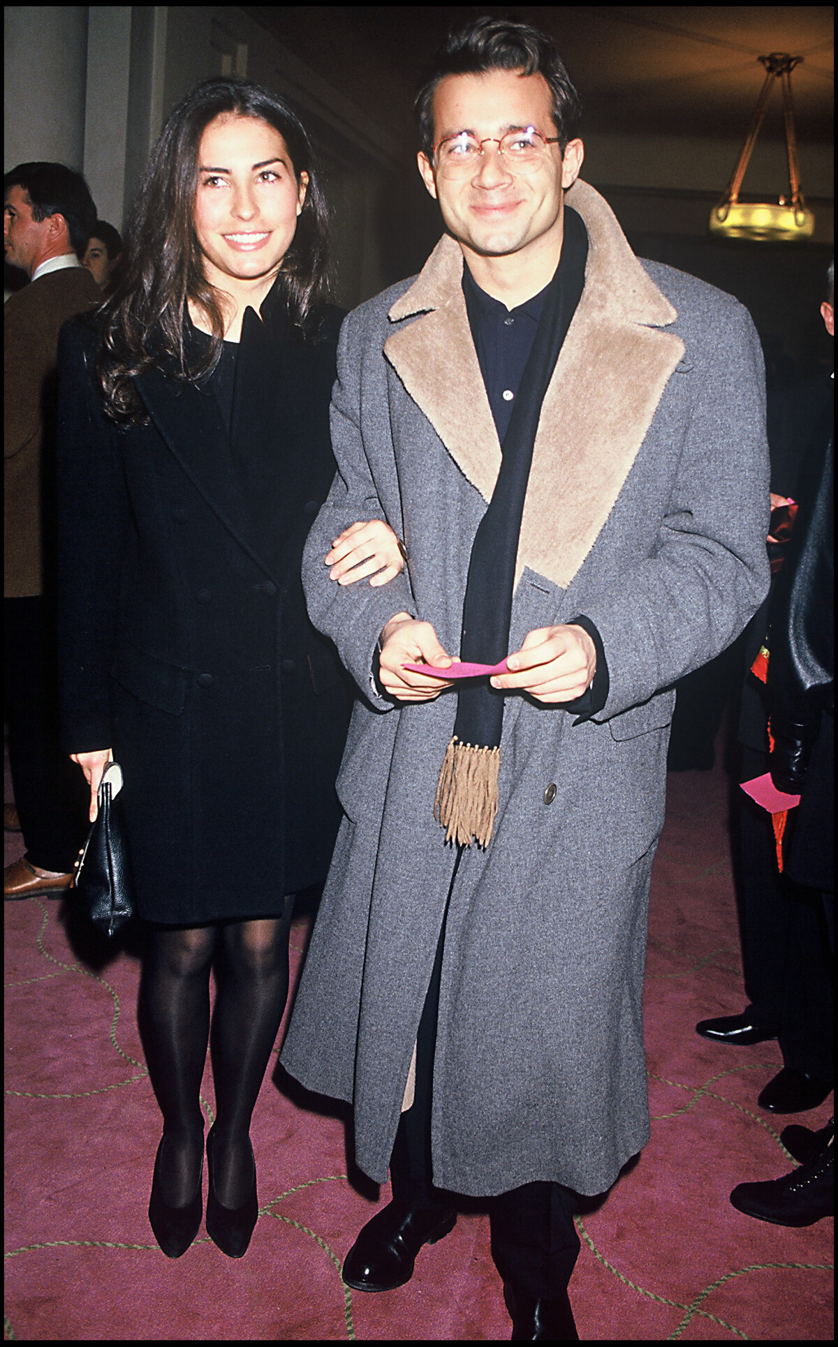 Photo : Jean-Luc Delarue et son amie en 1994 aux César - Purepeople