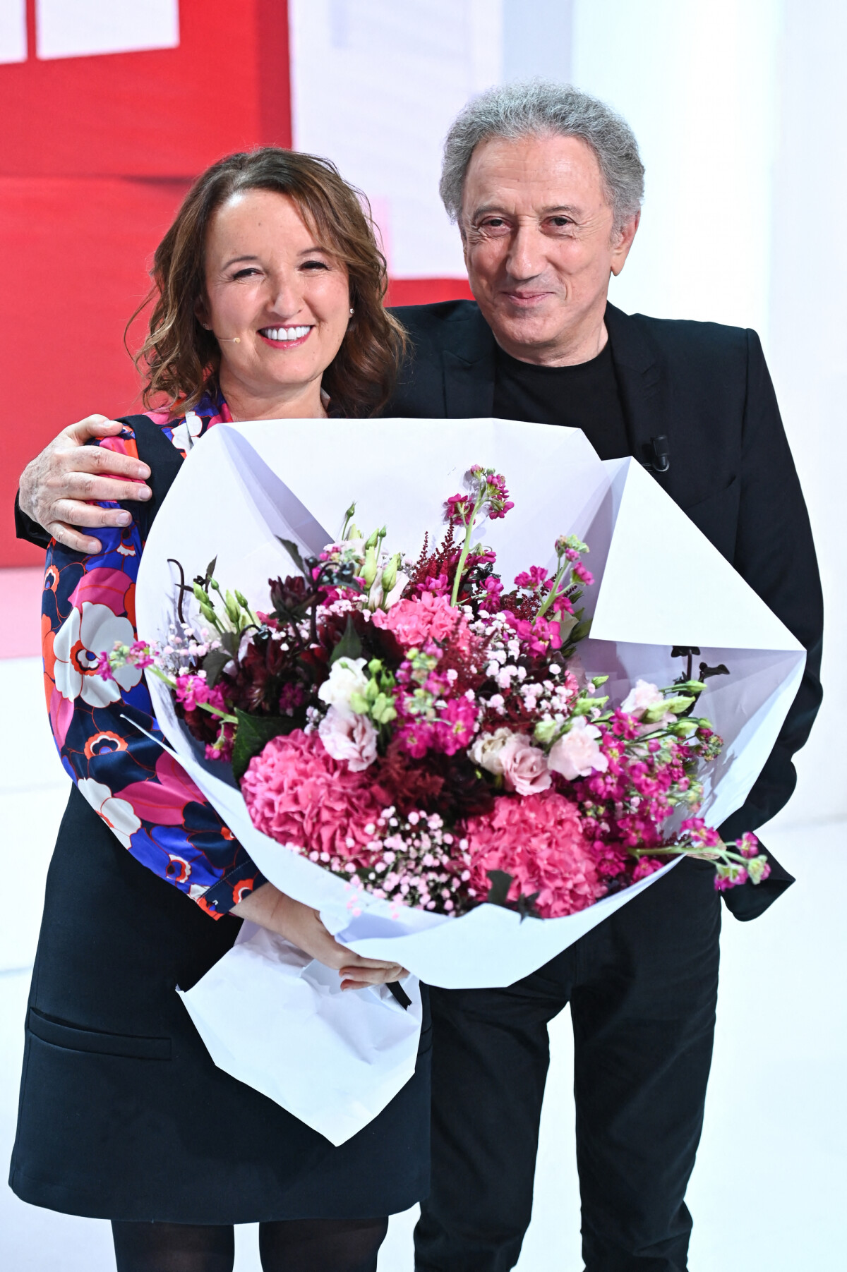 Photo : Anne Roumanoff et Michel Drucker - Enregistrement de l'émission ...
