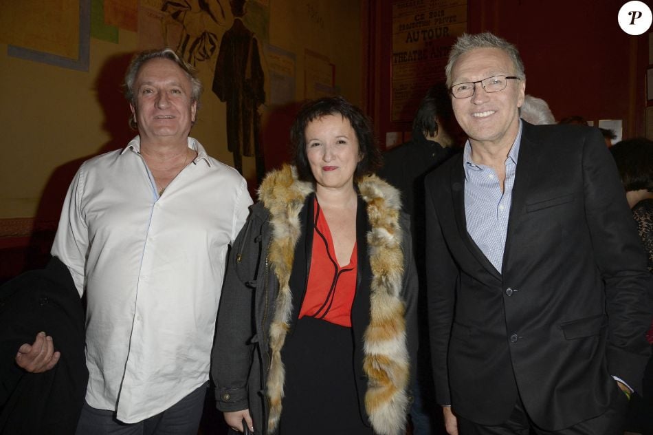 Anne Roumanoff avec son ex-mari Philippe Vaillant et Laurent Ruquier - Backstage de la 150ème ...