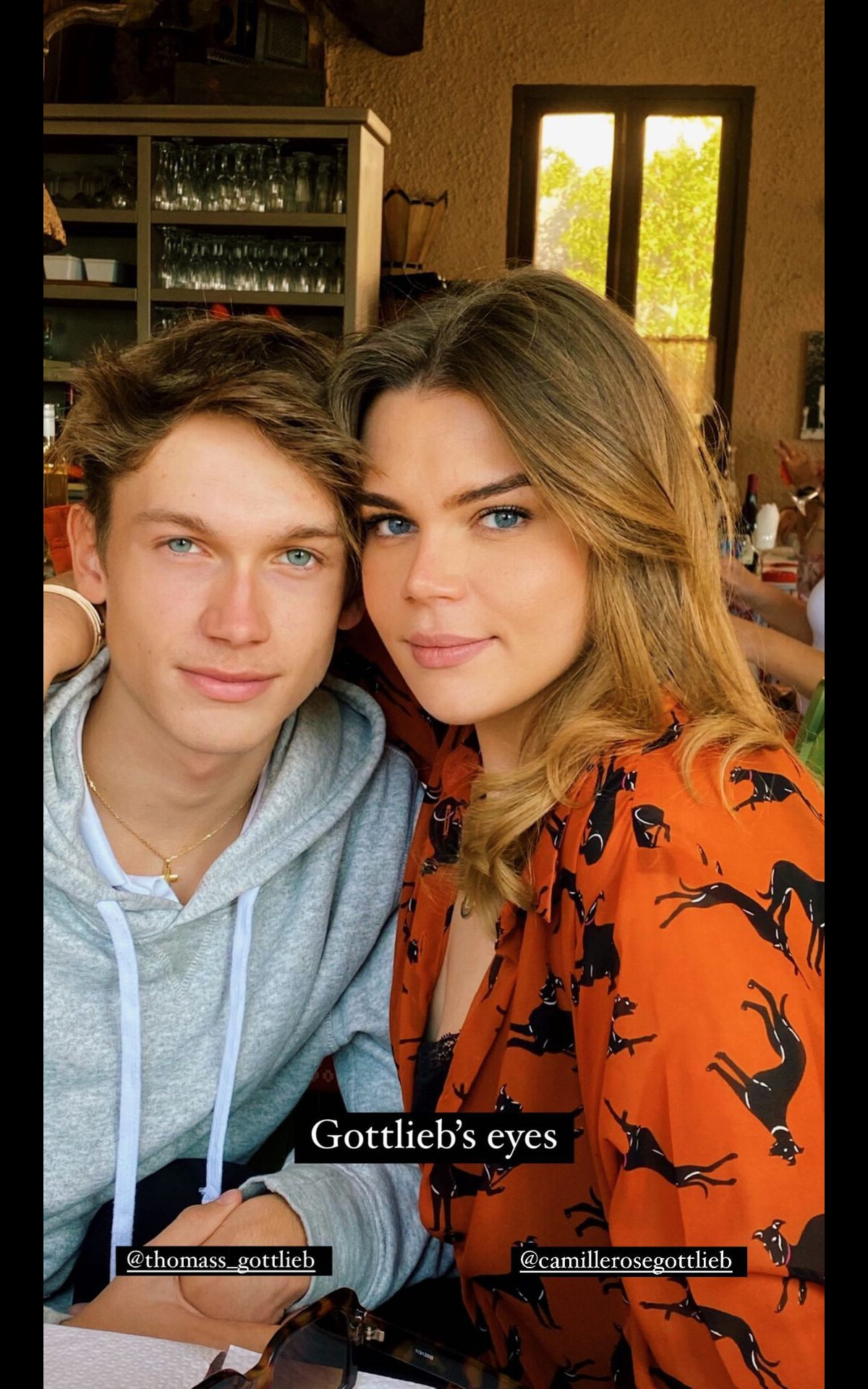 Photo : Camille Gottlieb et son frère Thomas. Instagram. Le 24 octobre ...