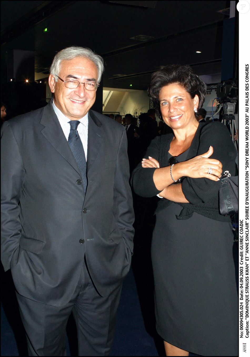 Anne Sinclair et son mari Dominique Strauss-Kahn en 2003. - Purepeople