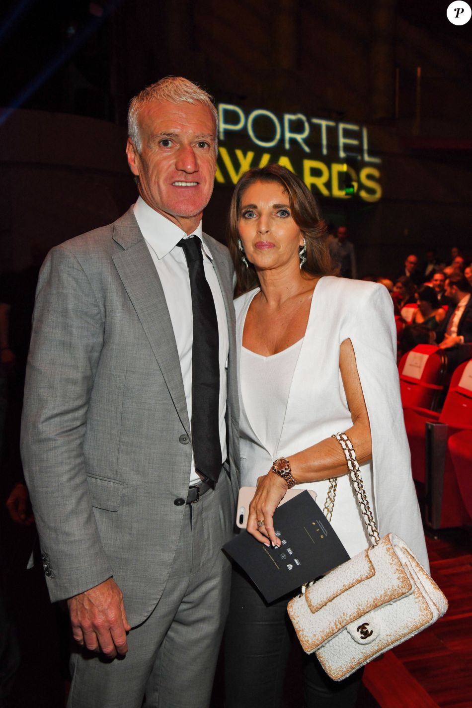 Didier Deschamps et sa femme Claude durant la soirée des Sportel Awards ...
