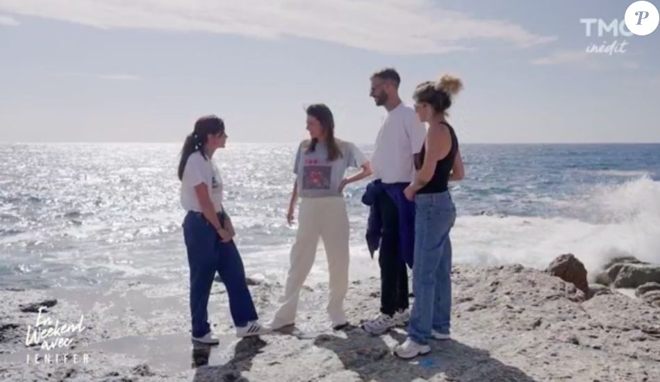 Jenifer avec Charlotte, Boris et Hélène Mannarino - Capture TMC de l'émission Un week-end avec ...