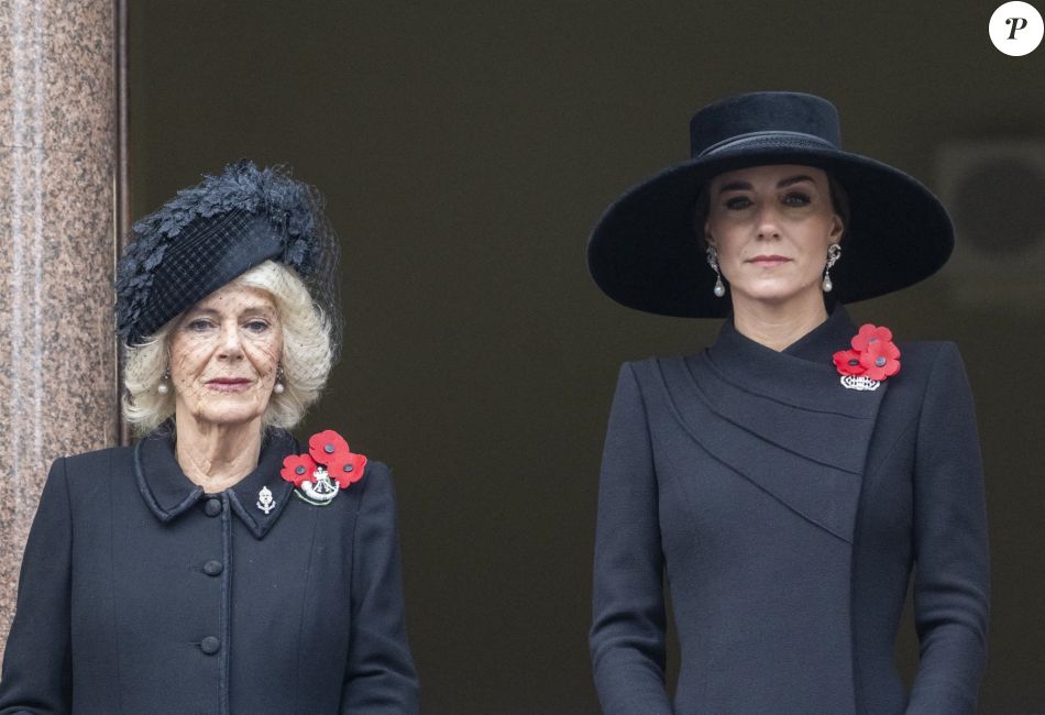 Camilla Parker Bowles, reine consort d'Angleterre, et Catherine (Kate) Middleton, princesse de ...