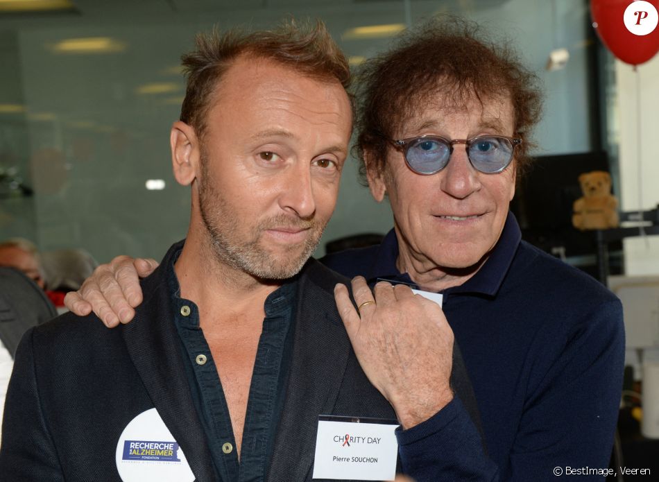 Alain Souchon et son fils Pierre lors de la 14e édition du Charity Day ...