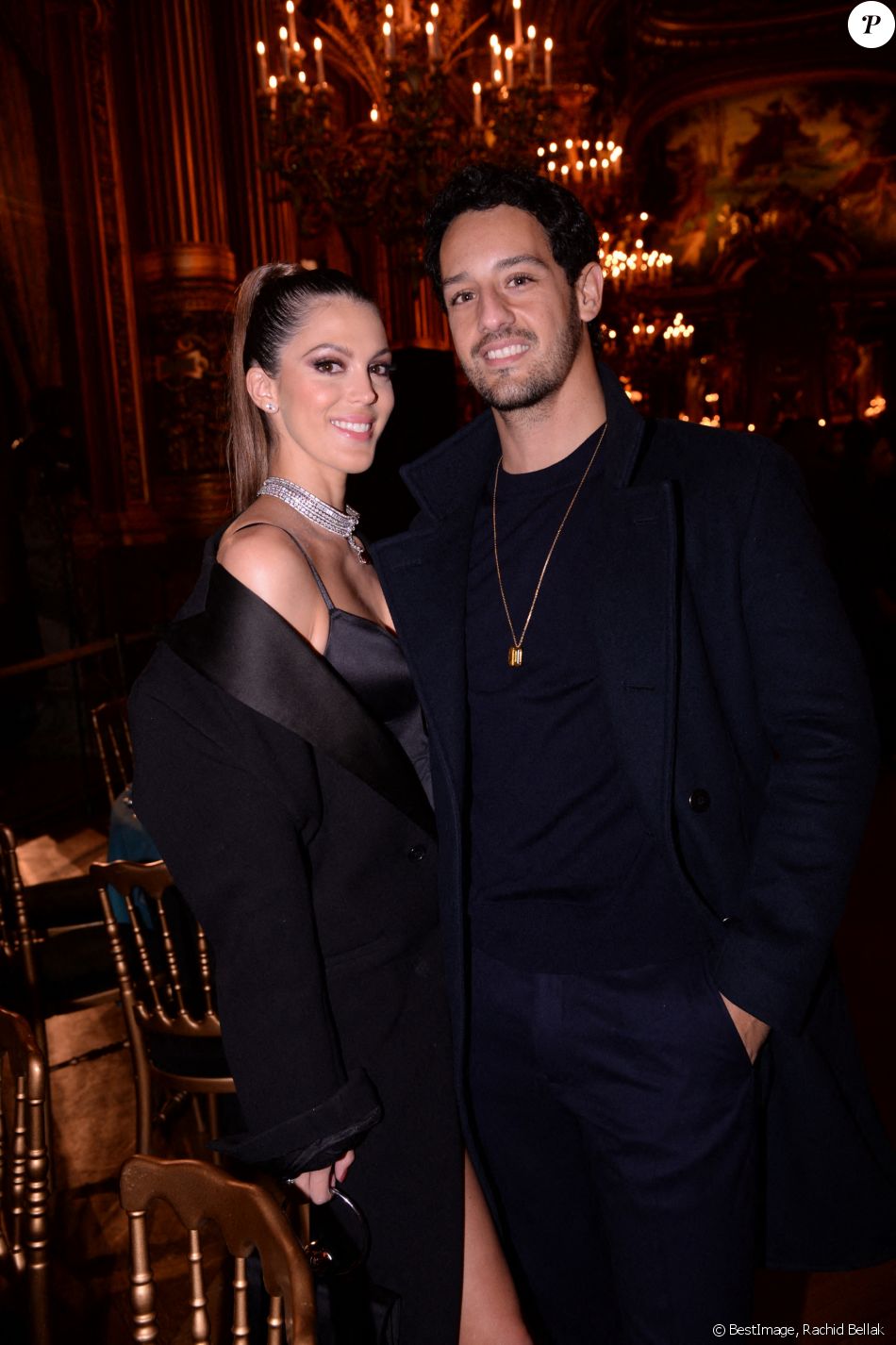 Exclusif - Iris Mittenaere et son compagnon Diego El Glaoui - Dîner Etam après le défilé Etam ...