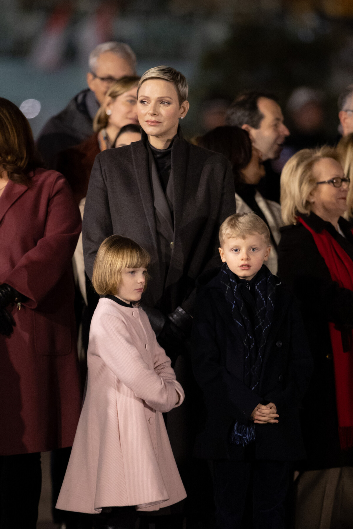Photo : La princesse Charlene de Monaco, le prince héréditaire Jacques et la princesse Gabriella ...