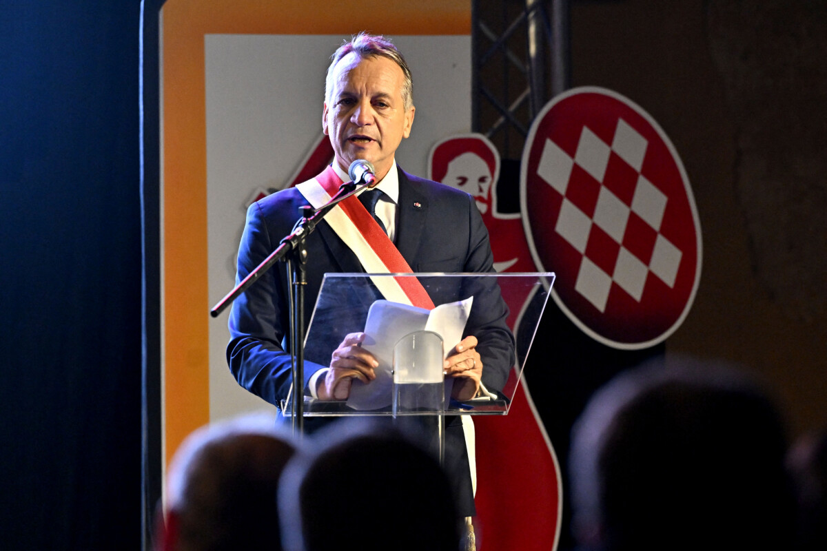 Photo : Georges Marsan, le maire de Monaco, durant la cérémonie de ...