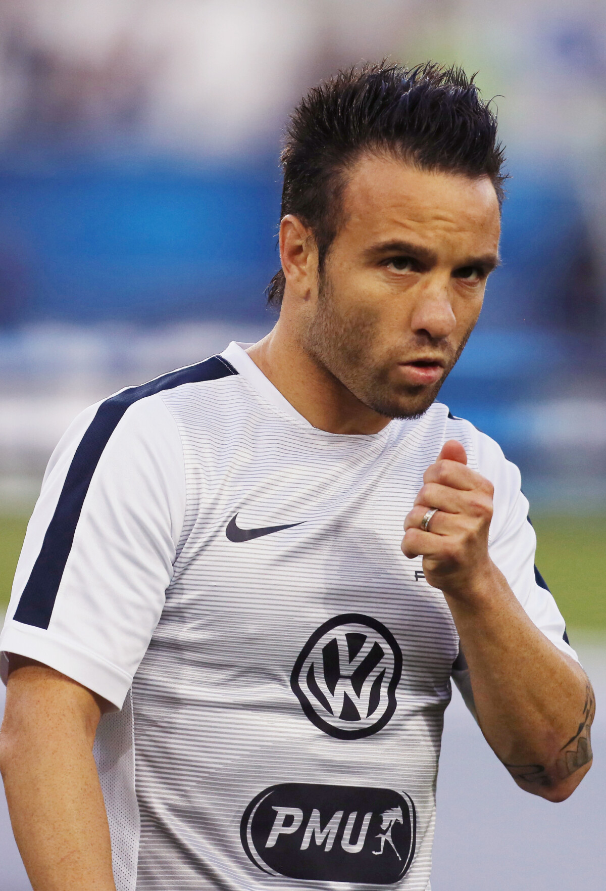 Photo : Mathieu Valbuena était tout heureux de pouvoir passer du temps ...