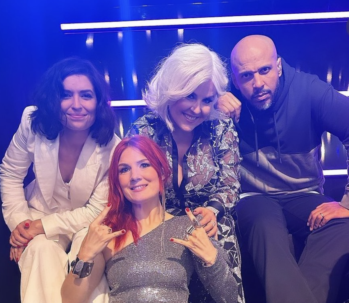 Photo : Marlène Schaff, Lucie Bernardoni, Adeline Toniutti et Coach Joe ...