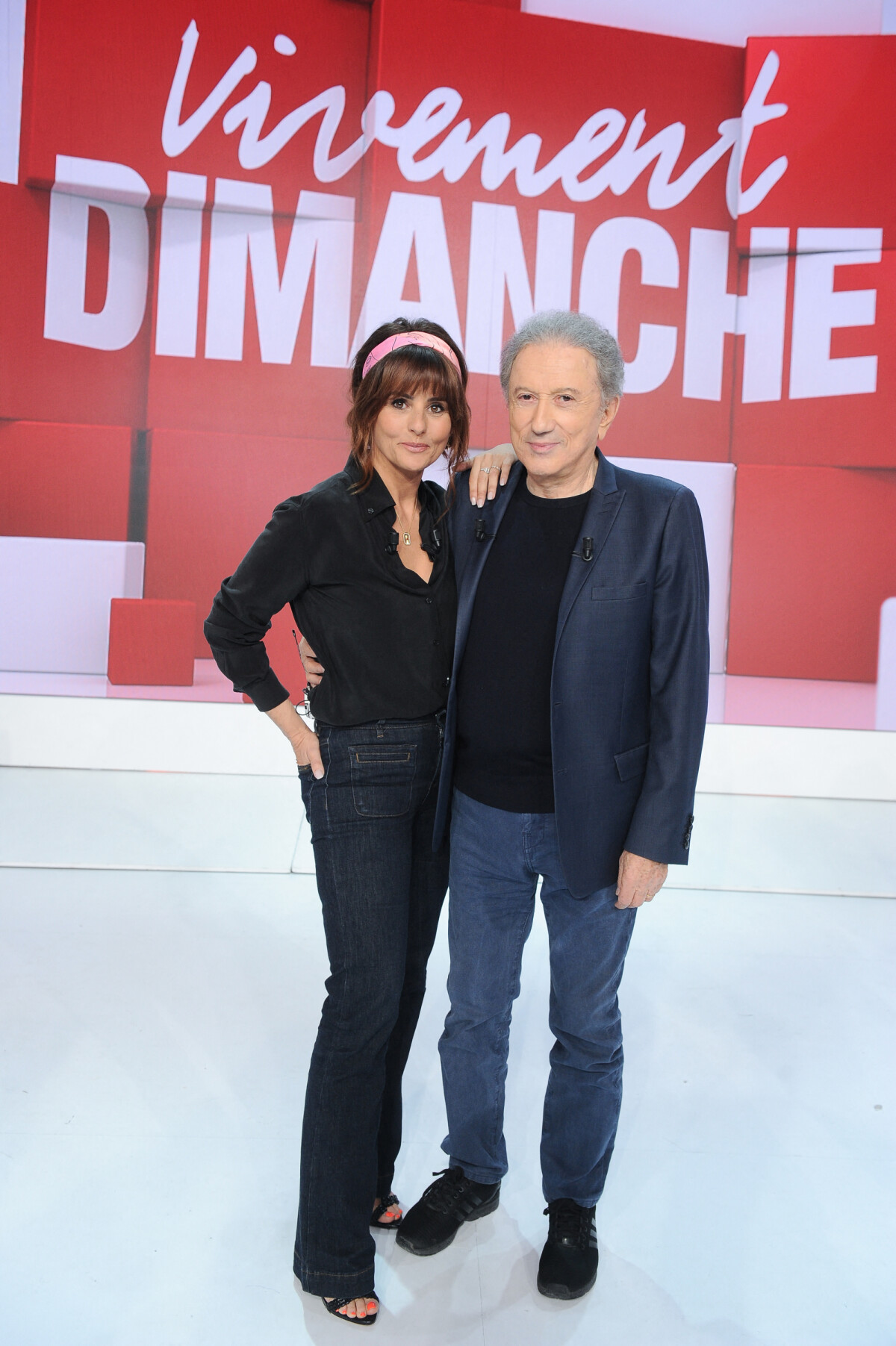 Photo : Exclusif - Faustine Bollaert et Michel Drucker - Enregistrement ...