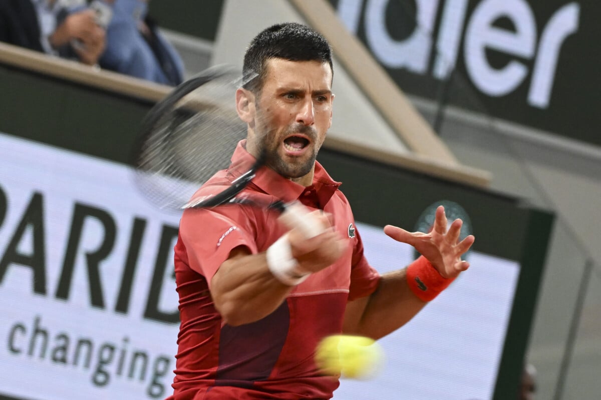 Photo : Novak Djokovic (SRB) Vs Roberto Carballes Baena (ESP) lors du ...