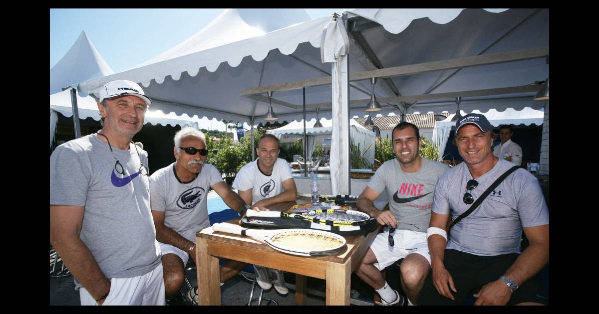 Mansour Bahrami, Cédric Pioline et David Ginola, lors du tournoi ...