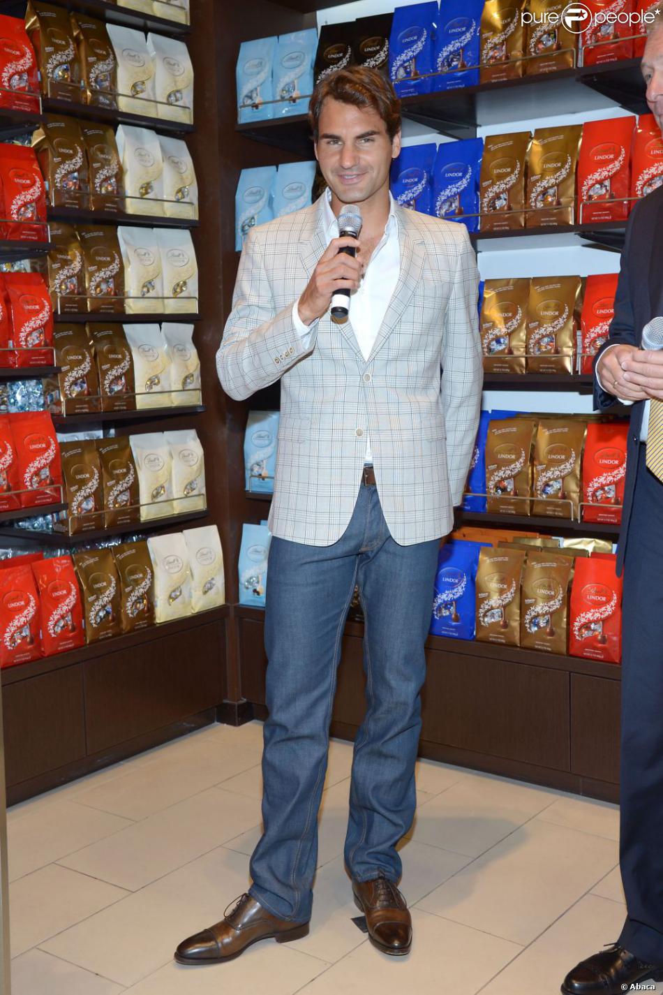 Roger Federer, ambassadeur Lindt, lors du lancement de la nouvelle ...