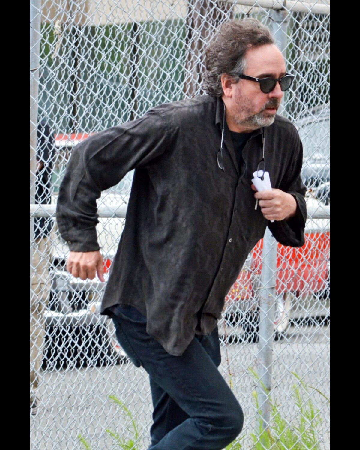 Photo : Tim Burton court sur le tournage de Big Eyes à New Westminster ...