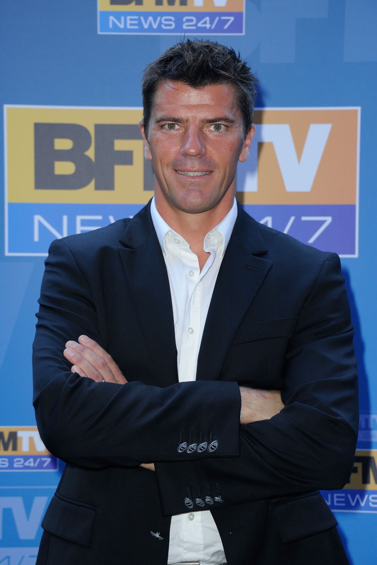 Photo : Gregory Coupet lors de la conférence de rentrée de RMC et BFMTV ...
