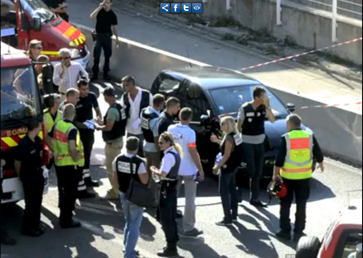 Photo : Les pompiers et la PJ autour du corps d'Adrien Anigo, fils du ...