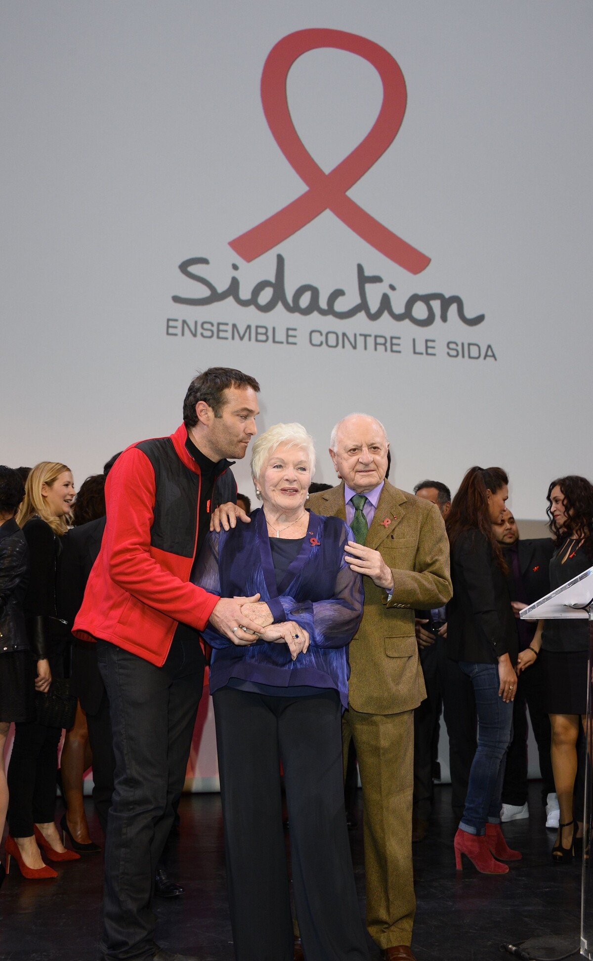 Photo : Marc-Emmanuel, Line Renaud et Pierre Bergé - Soirée de ...