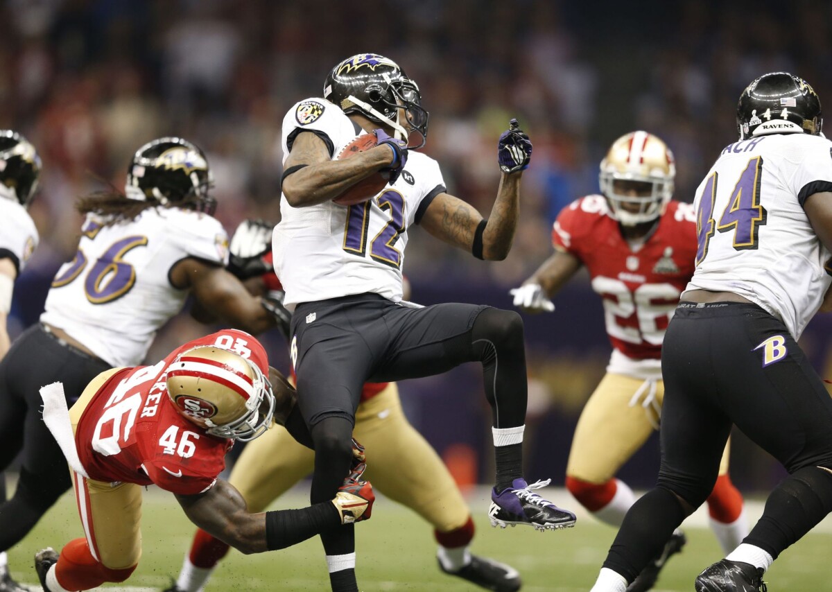 Photo : Jacoby Jones des Baltimore Ravens lors du Super Bowl XLVII à la ...