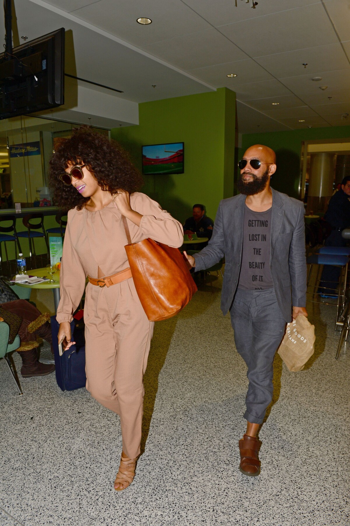 Photo : Exclusif Solange Knowles et Alan Ferguson arrivent à l'aéroport ...