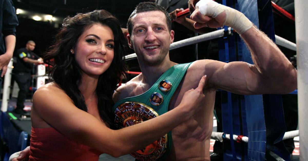 Carl Froch et sa compagne Rachel Cordinley après son titre de champion ...